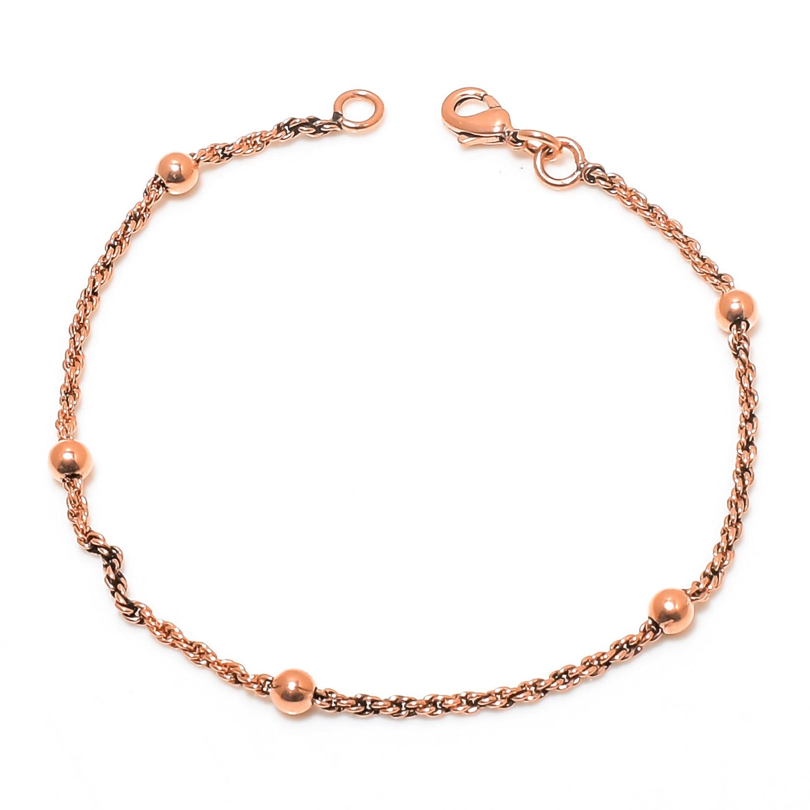 Rope & Ball Copper Chain Bracelet, Top Quality Pure Copper Ball Chain ...