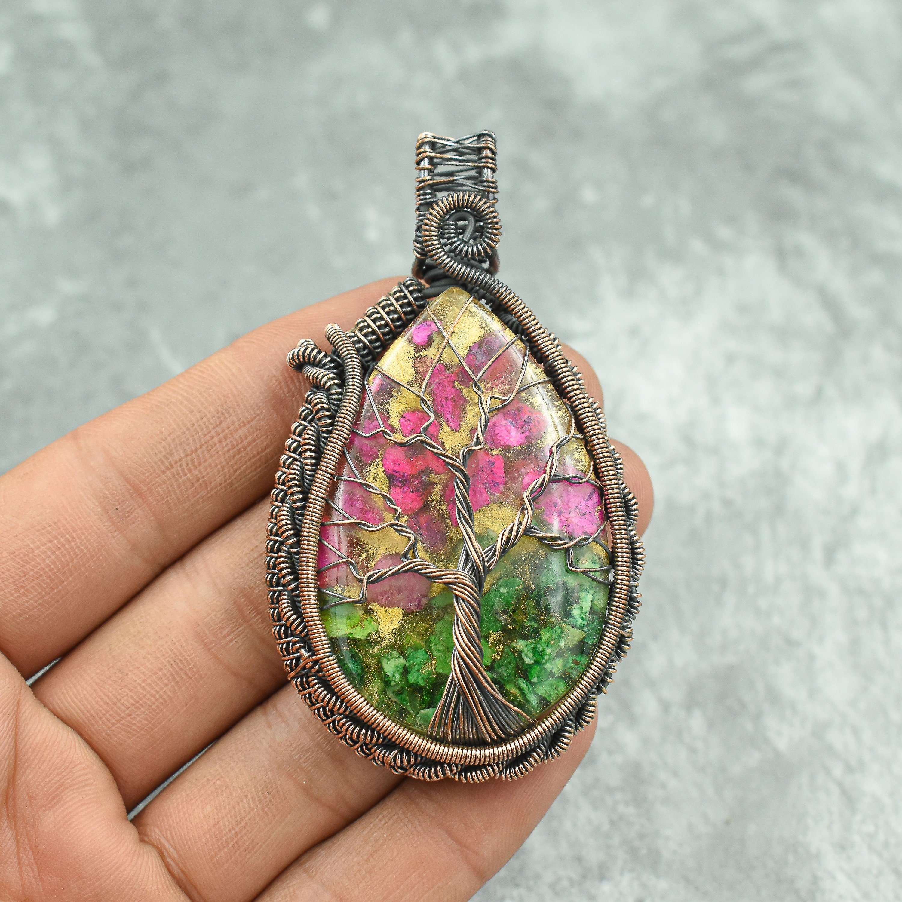 Multi Copper Turquoise Pendant Copper Wire Wrapped Turquoise - Etsy