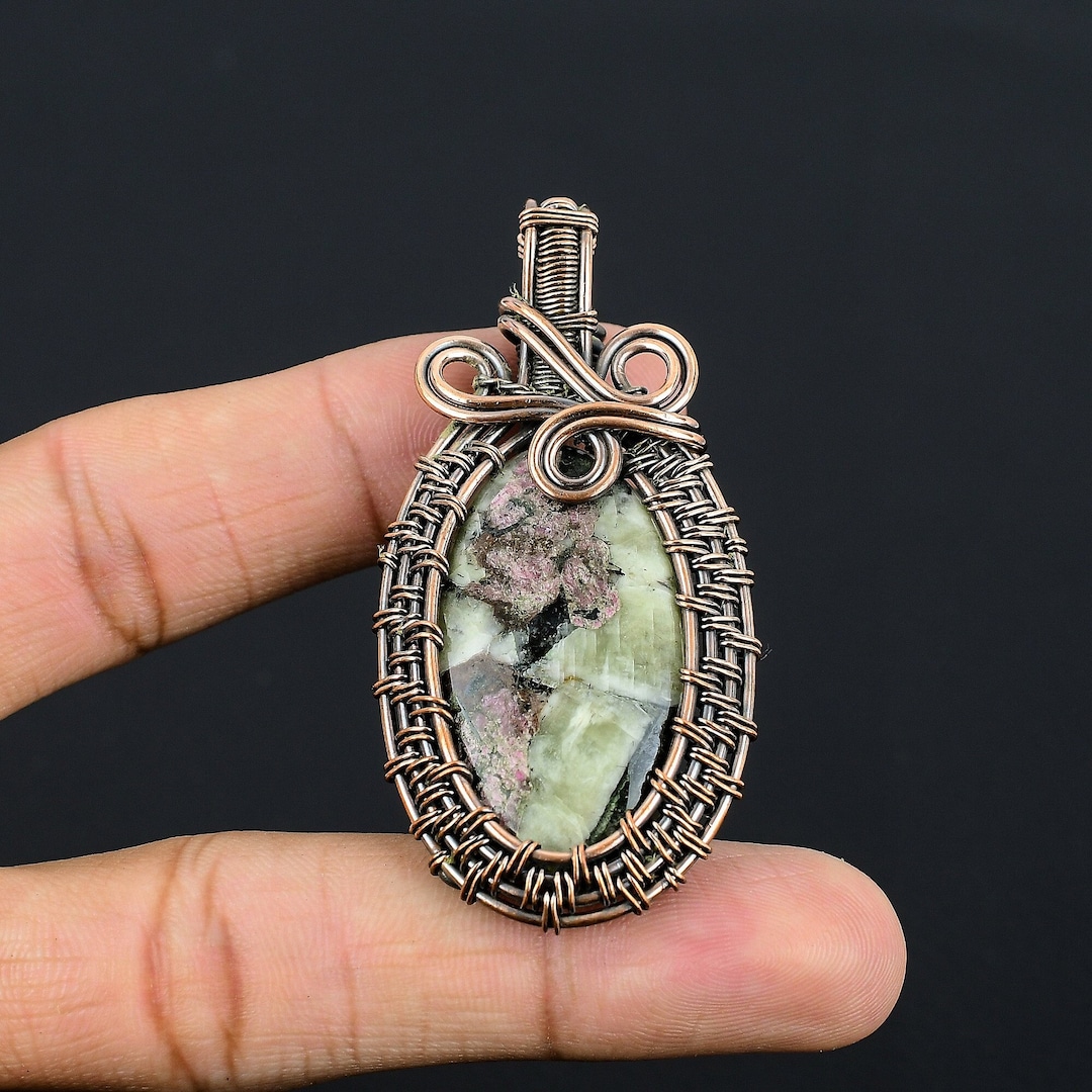 Edulite Pendant Copper Wire Wrapped Pendant Edulite Gemstone Pendant ...