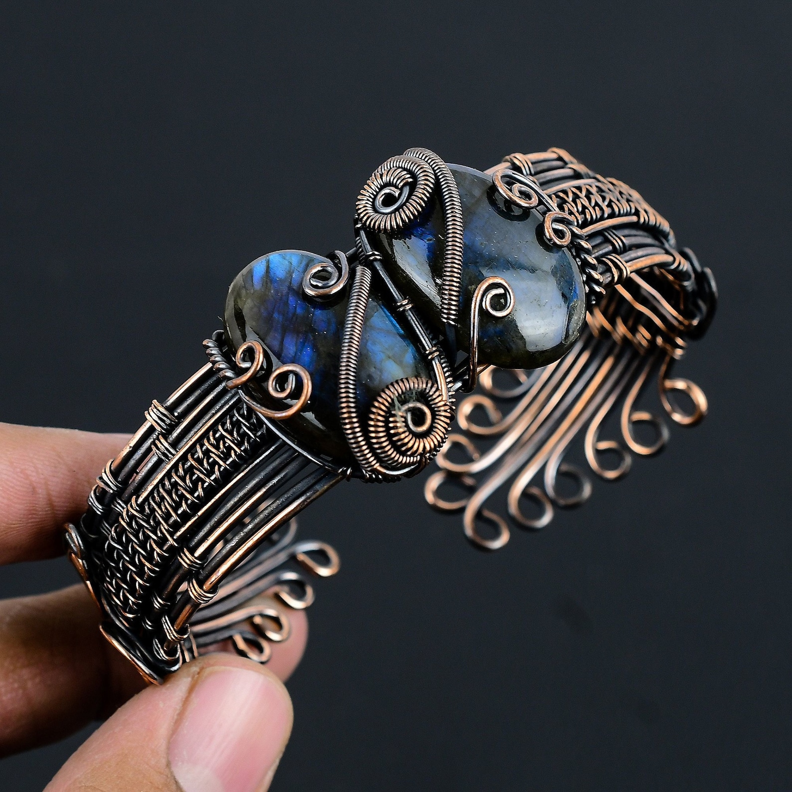 Labradorite Copper Cuff Bracelet Labradorite Bracelet Copper Wire ...