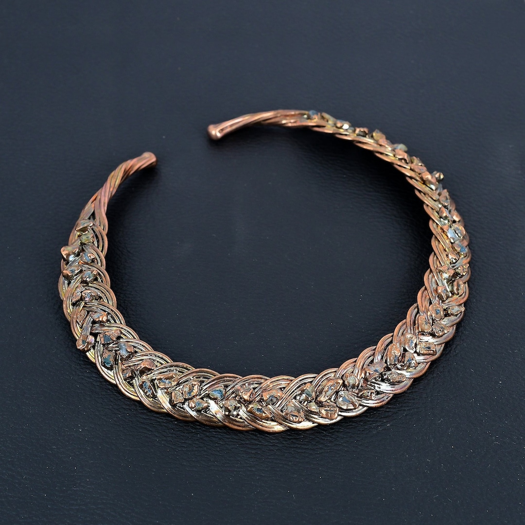 Natural Rough Stone Torque Necklace Copper Electroformed Necklace Real ...