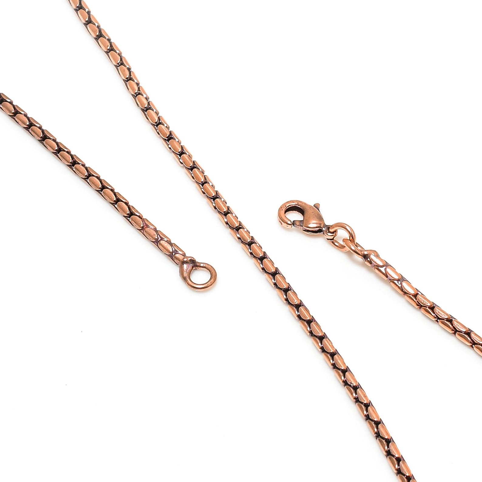 100 % Oxidized Copper Chain Necklace, Top Quality Pure Copper Wheat ...