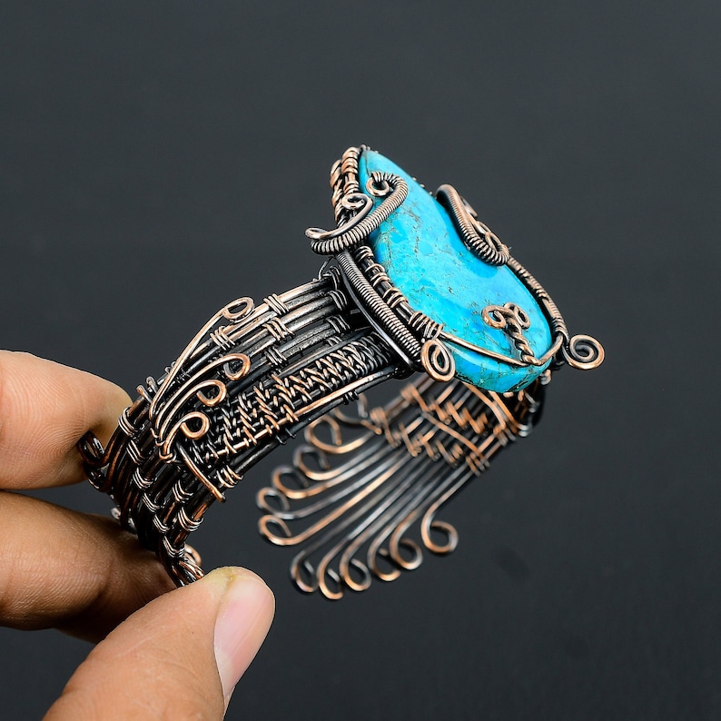 Tibetan Turquoise Copper Cuff Bracelet Tibetan Turquoise - Etsy