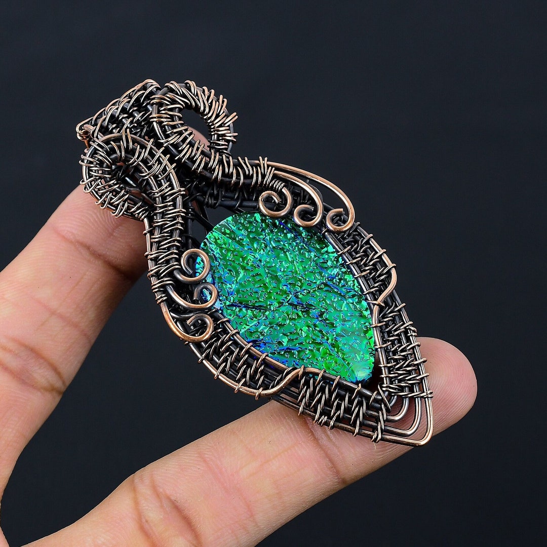 Australian Triplet Opal Pendant Copper Wire Wrapped Pendant Triplet ...