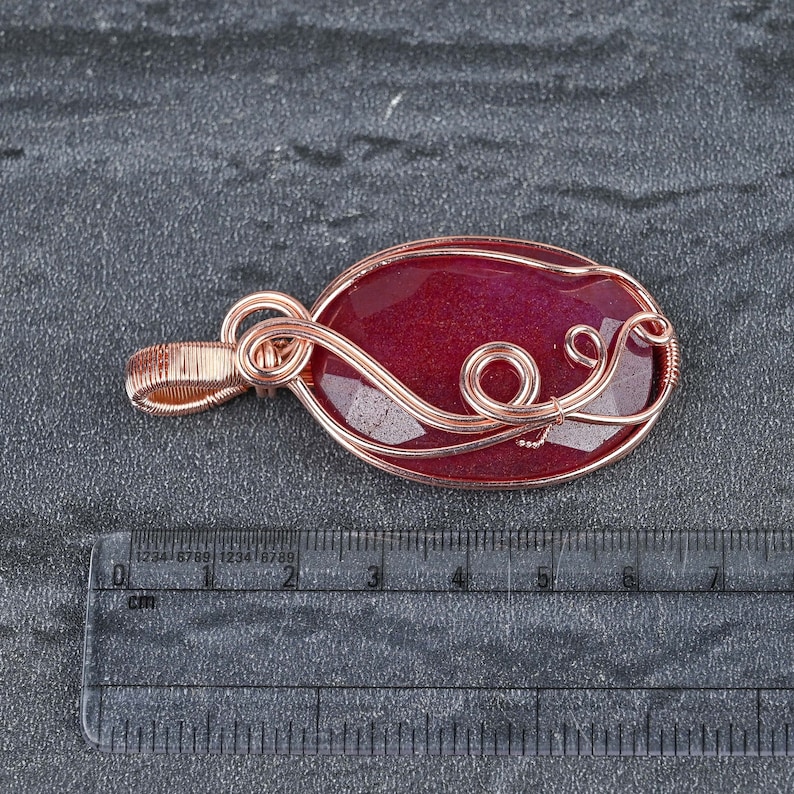 Kashmir Red Ruby Pendant Copper Wire Wrapped Gemstone Pendant - Etsy