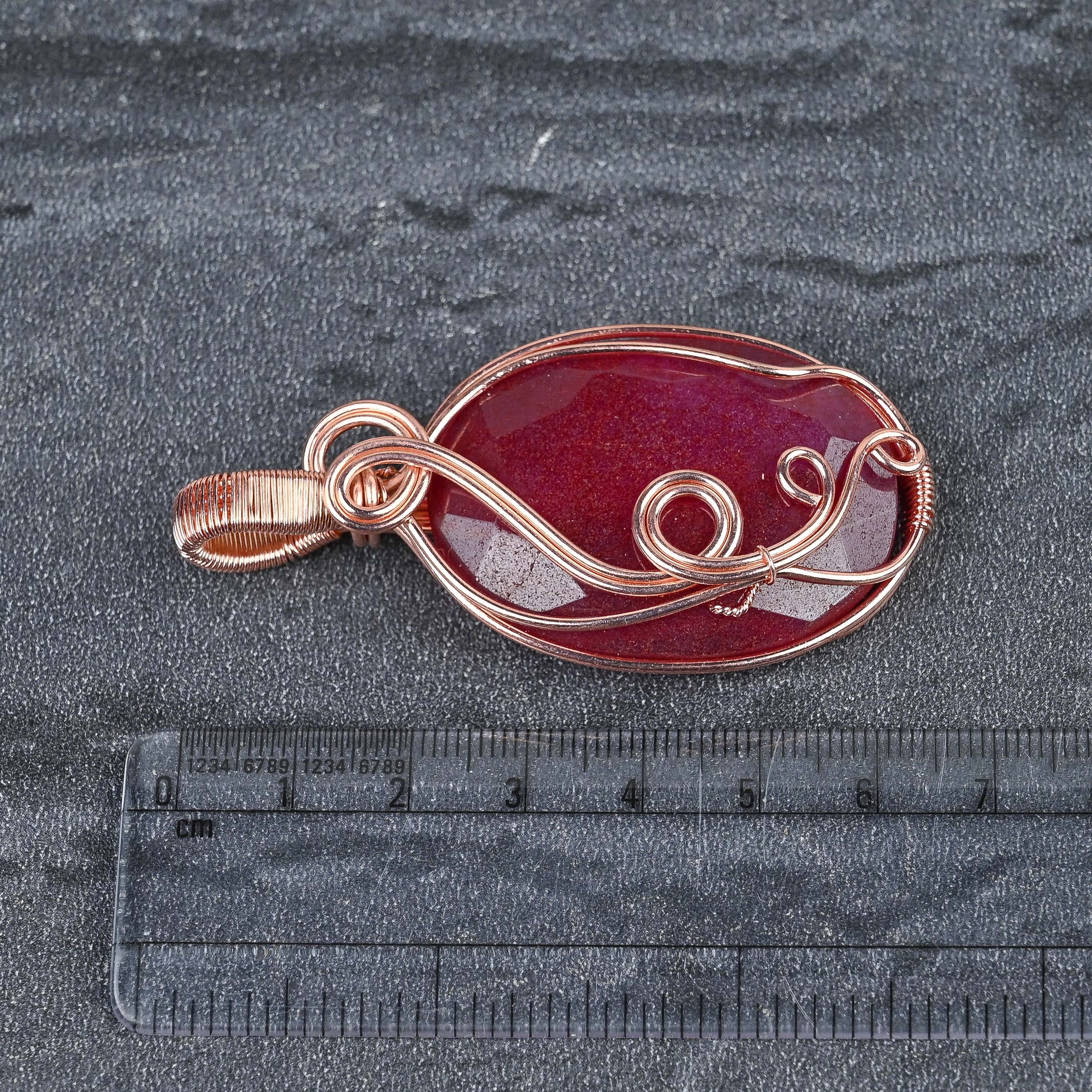 Kashmir Red Ruby Pendant Copper Wire Wrapped Gemstone Pendant - Etsy ...
