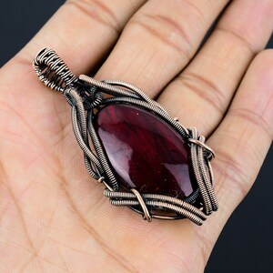 Red Flash Labradorite Gemstone Pendant Copper Wire Wrapped Pendant ...
