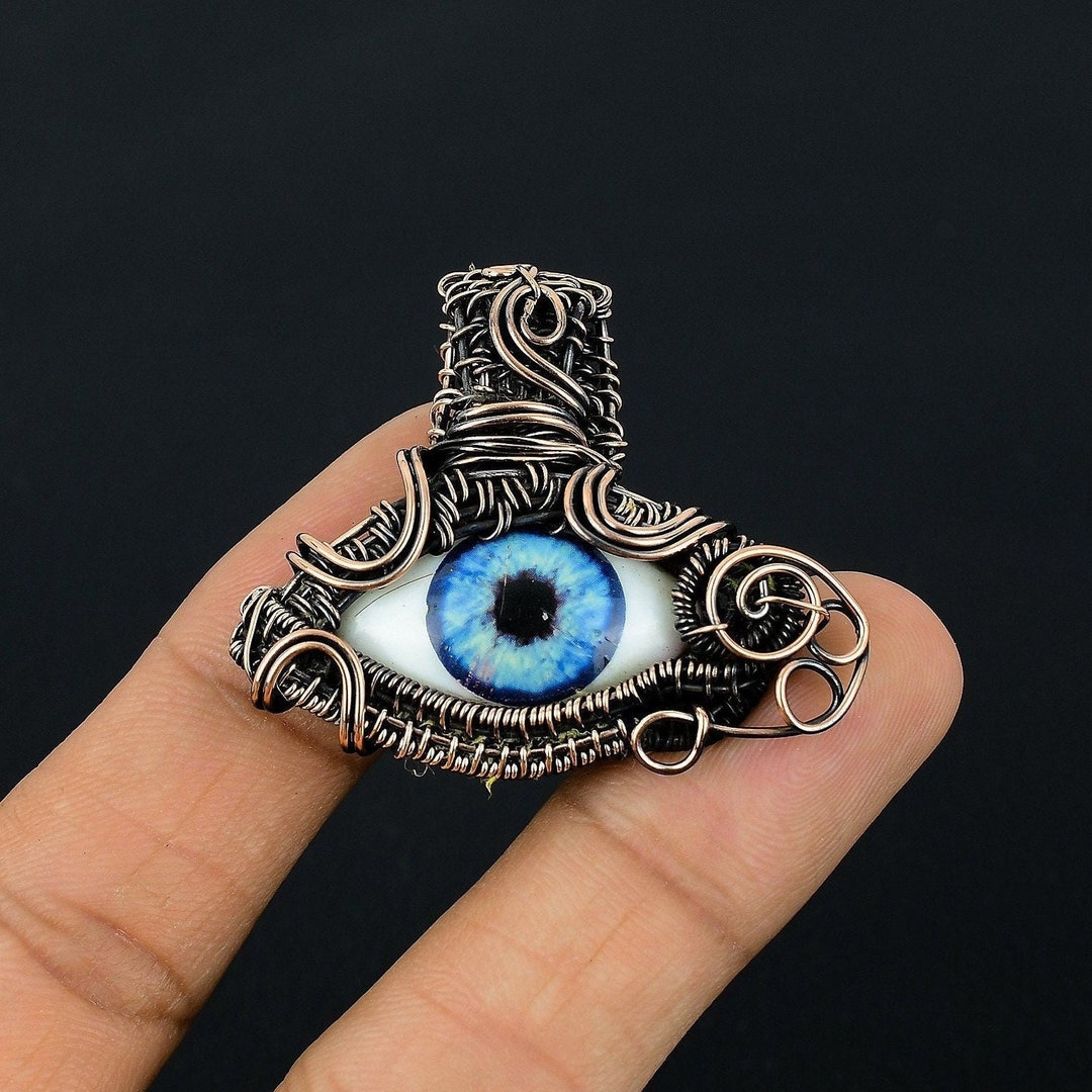 Eye Pendant, Aqua Color Eye Realistic Eye Pendant, Awakening Human Eye ...