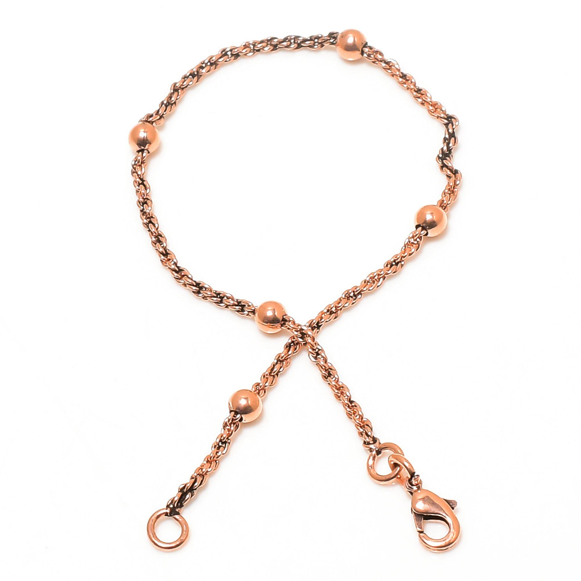 Rope & Ball Copper Chain Bracelet, Top Quality Pure Copper Ball Chain ...