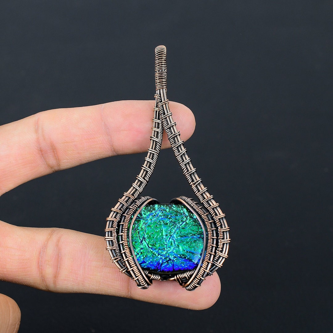Australian Triplet Opal Pendant Copper Wire Wrapped Gemstone Pendant ...