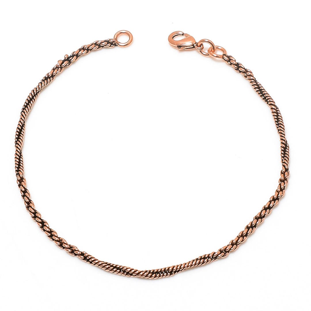 Copper Rope & Wheat Mix Style Chain Bracelet, Top Quality Pure Copper ...