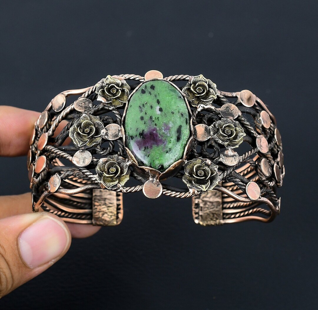 Ruby Zoisite Bracelet Ruby Zoisite Bangle Copper Wire Wrapped - Etsy UK