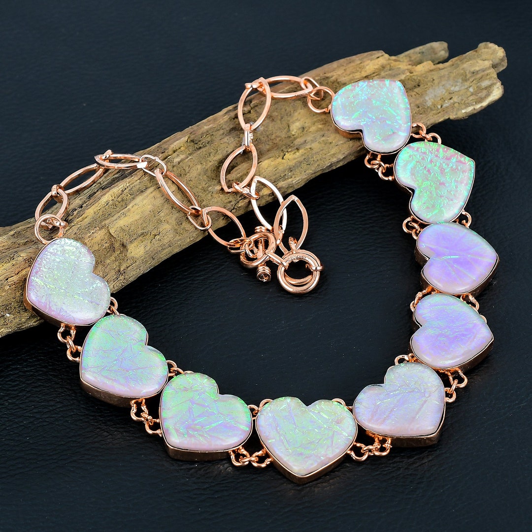 Australian Triplet Opal Necklace, Pure Copper Necklace, Triplet Opal ...