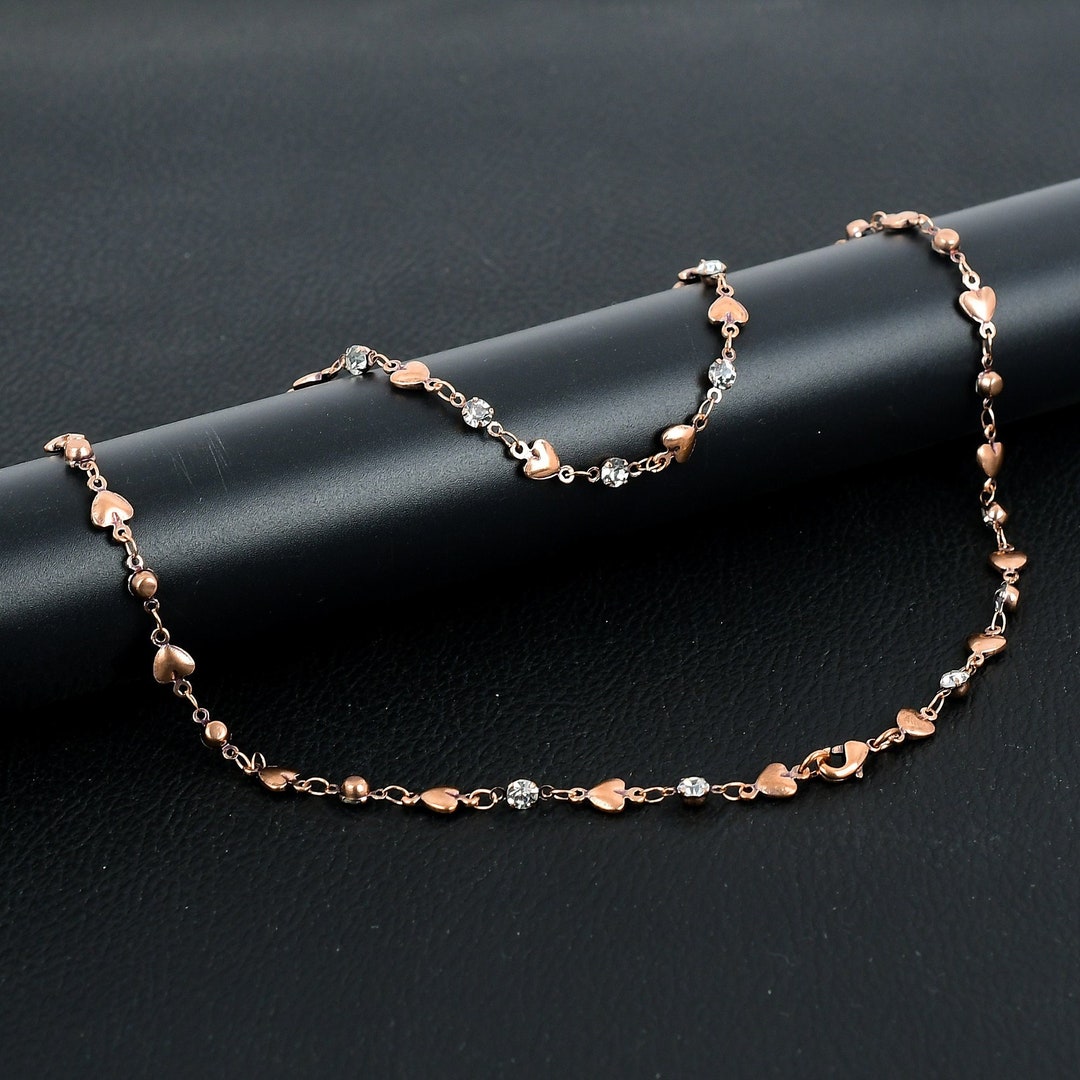 Copper CZ Chain Top Quality Copper Chain Necklace 20'' Long Pure Copper ...