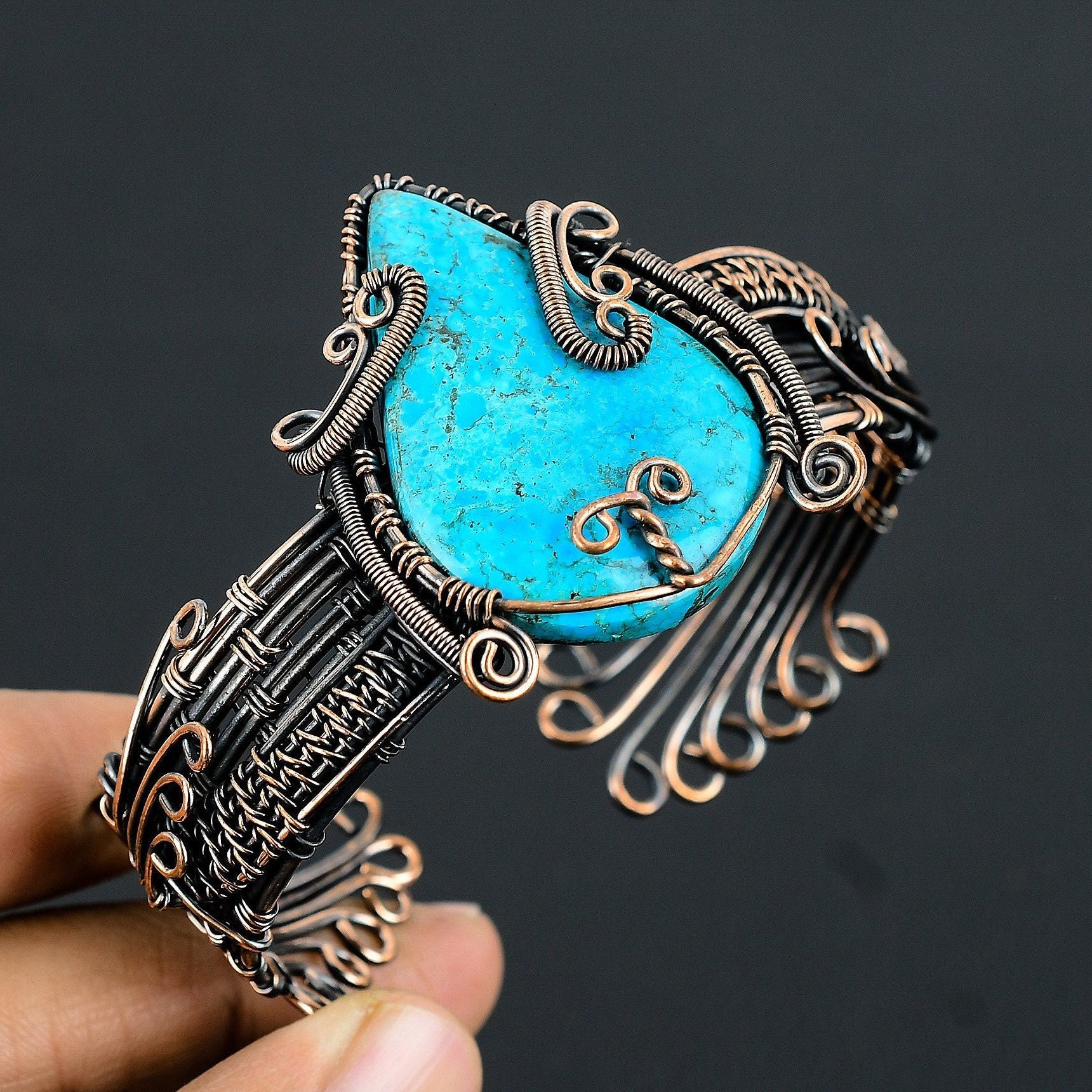 Tibetan Turquoise Copper Cuff Bracelet Tibetan Turquoise - Etsy