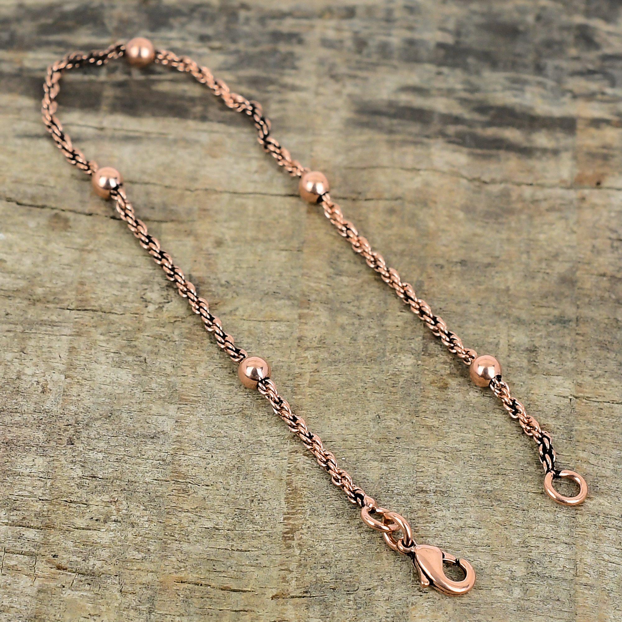 Rope & Ball Copper Chain Bracelet, Top Quality Pure Copper Ball Chain ...