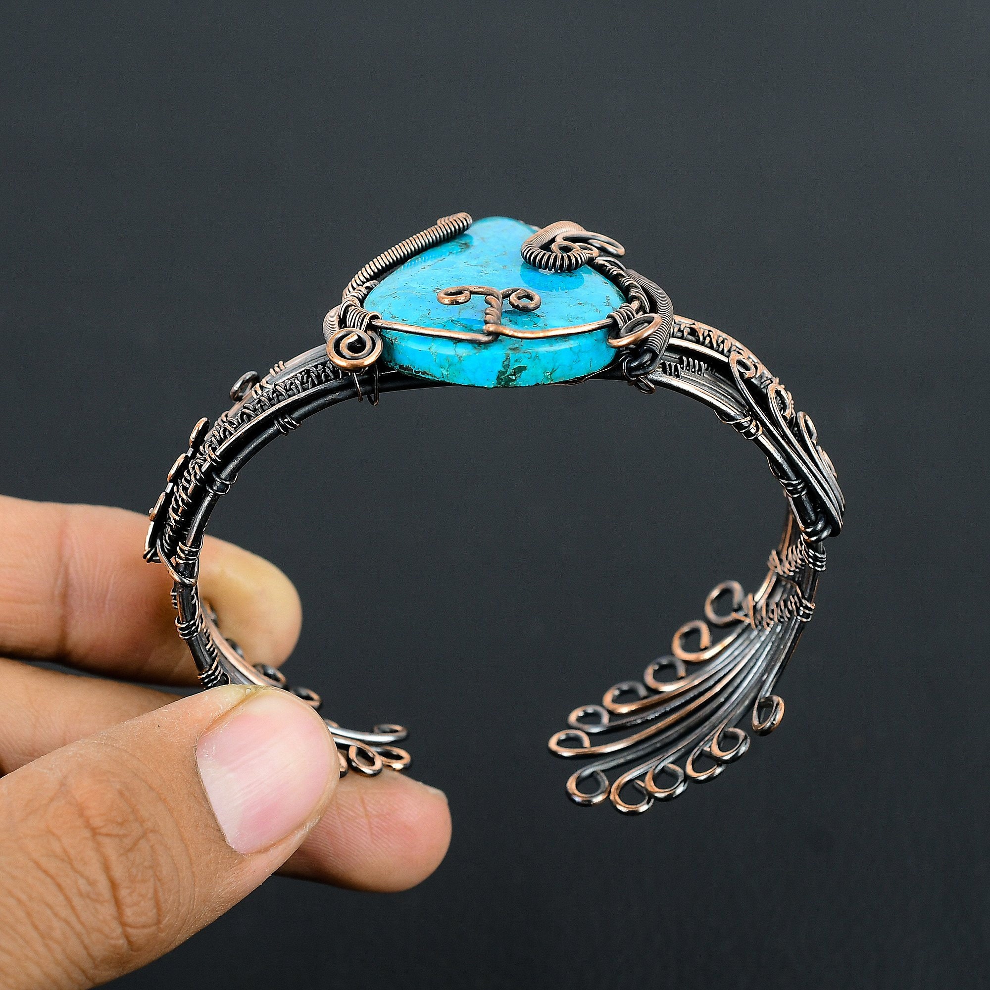Tibetan Turquoise Copper Cuff Bracelet Tibetan Turquoise - Etsy