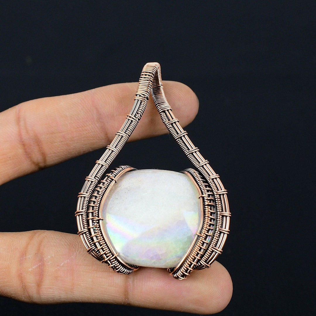 Regenbogen Quarz Anhänger Kupferdraht Eingewickelt Anhänger Quarz Edelstein Anhänger ...