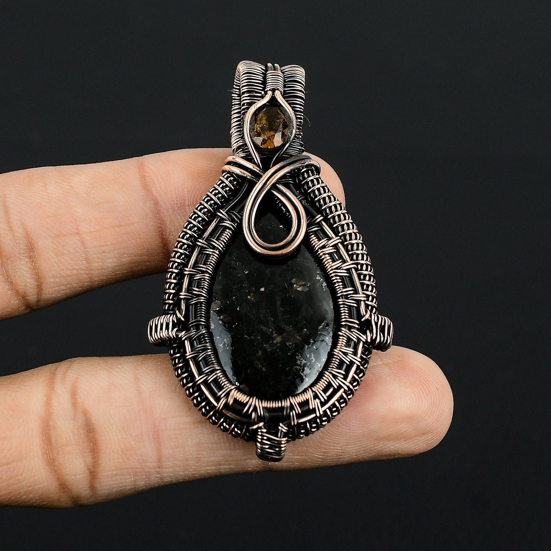 Nummite Pendant Copper Wire Wrapped Pendant Nummite Gemstone Pendant ...