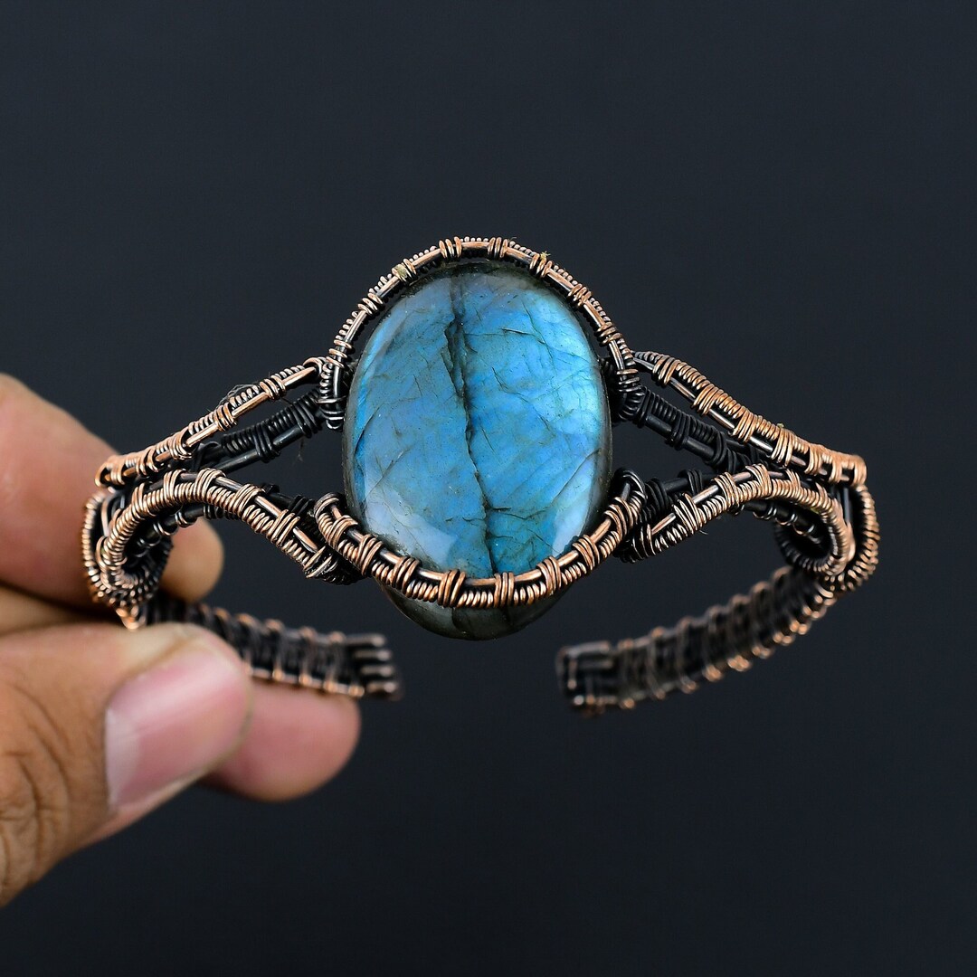 Labradorite Copper Cuff Bracelet Labradorite Bracelet Copper Wire ...