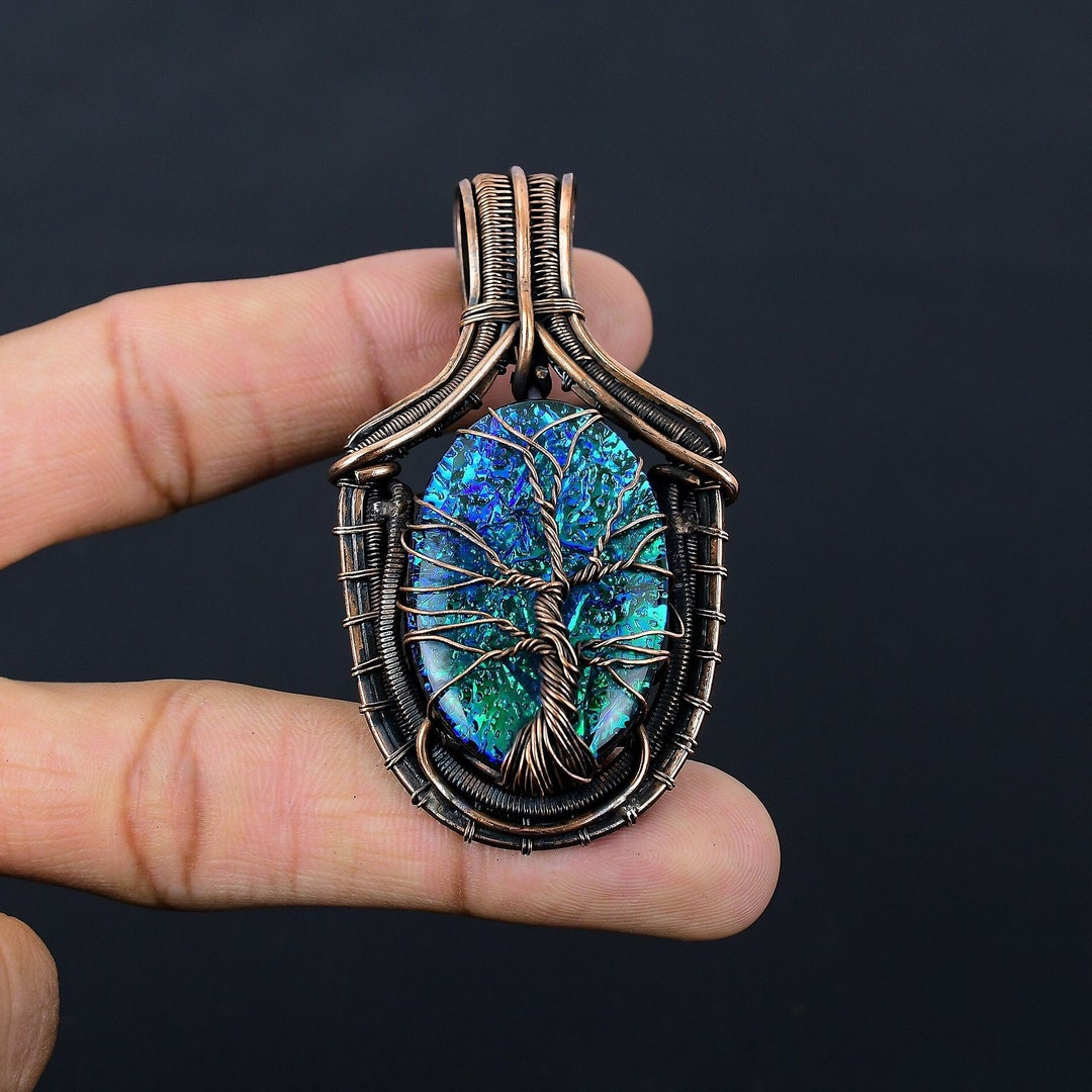 Tree of Life Australian Triplet Opal Pendant Copper Wire Wrapped ...