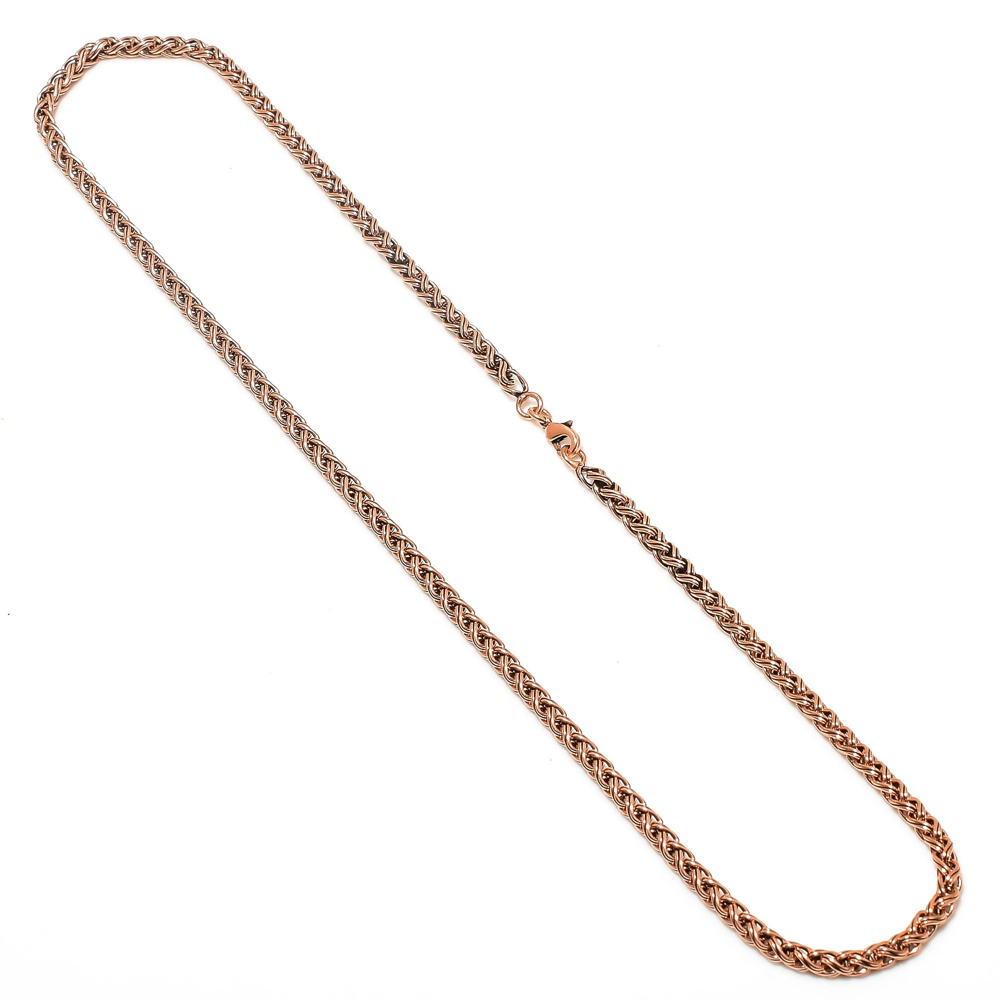 Copper Wheat Chain Necklace, High Quality Pure Copper Wheat Chain, 100 ...