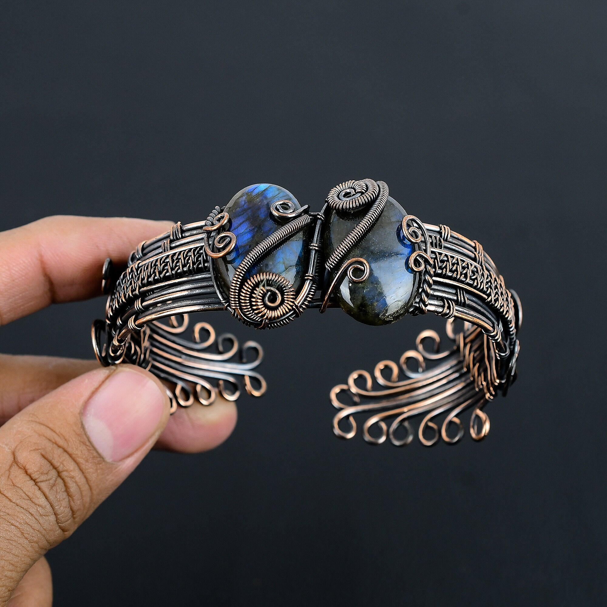 Labradorite Copper Cuff Bracelet Labradorite Bracelet Copper Wire ...