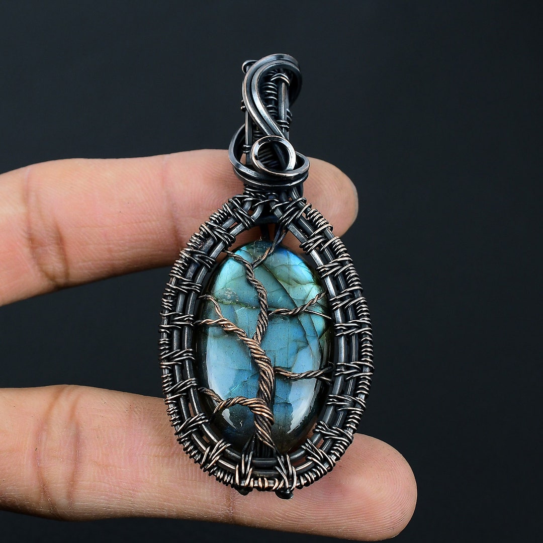 Labradorite Pendant Gorgeous Blue Flash Labradorite Necklace Pure ...