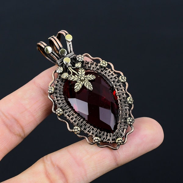 Wire Necklace Garnet - Etsy