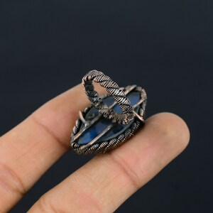 Labradorite Ring Copper Wire Wrapped Ring Copper Ring Labradorite ...