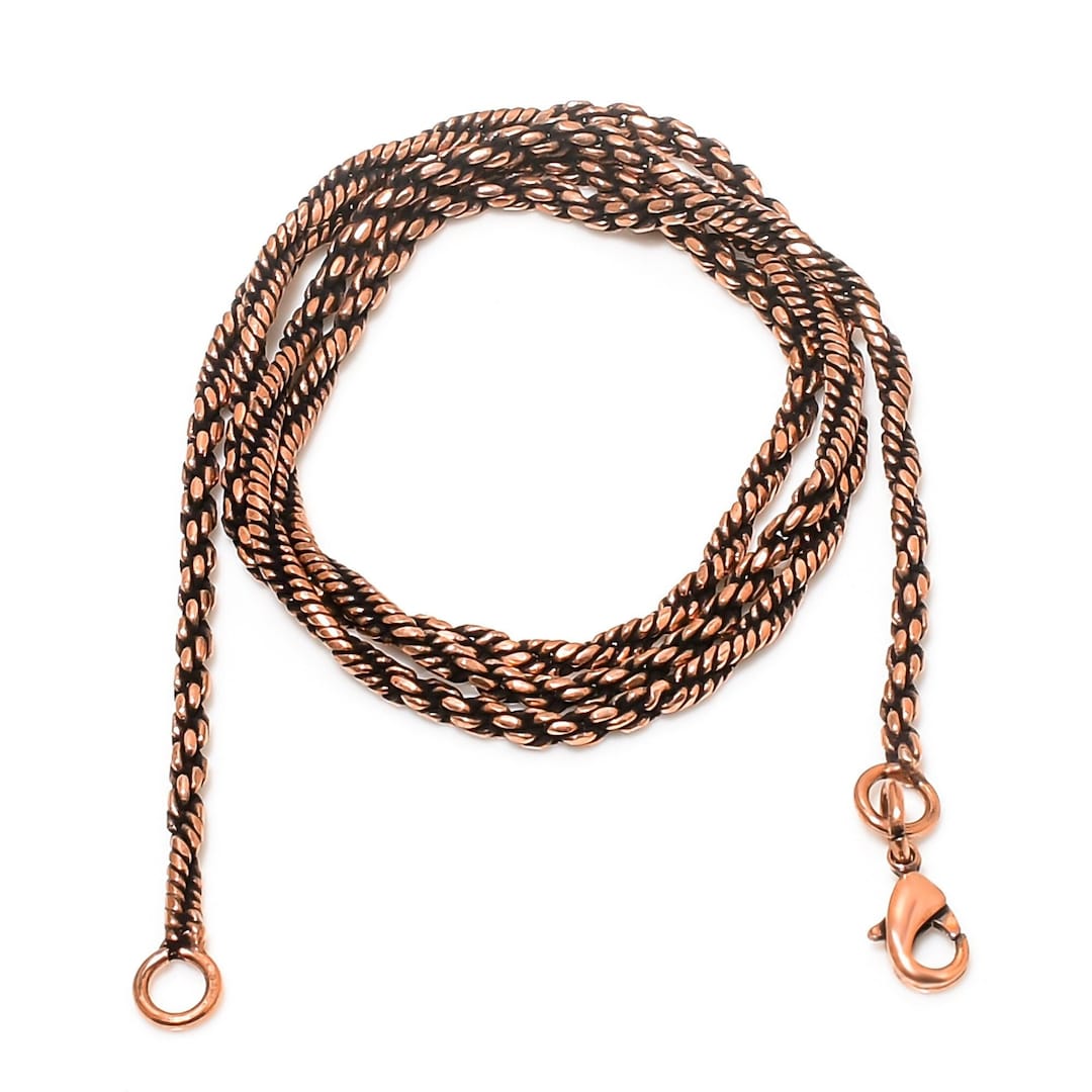 Copper Rope Chain, Top Quality Pure Copper Oxidized Chains, Solid ...