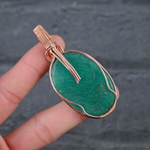 Emerald Pendant Copper Wire Wrapped Pendant Emerald Gemstone Pendant ...