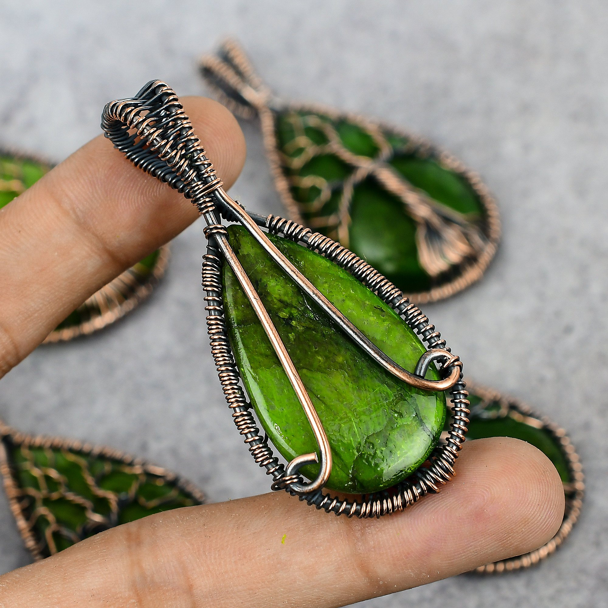 Tree of Life Green Labradorite Gemstone Pendant Copper Wire - Etsy