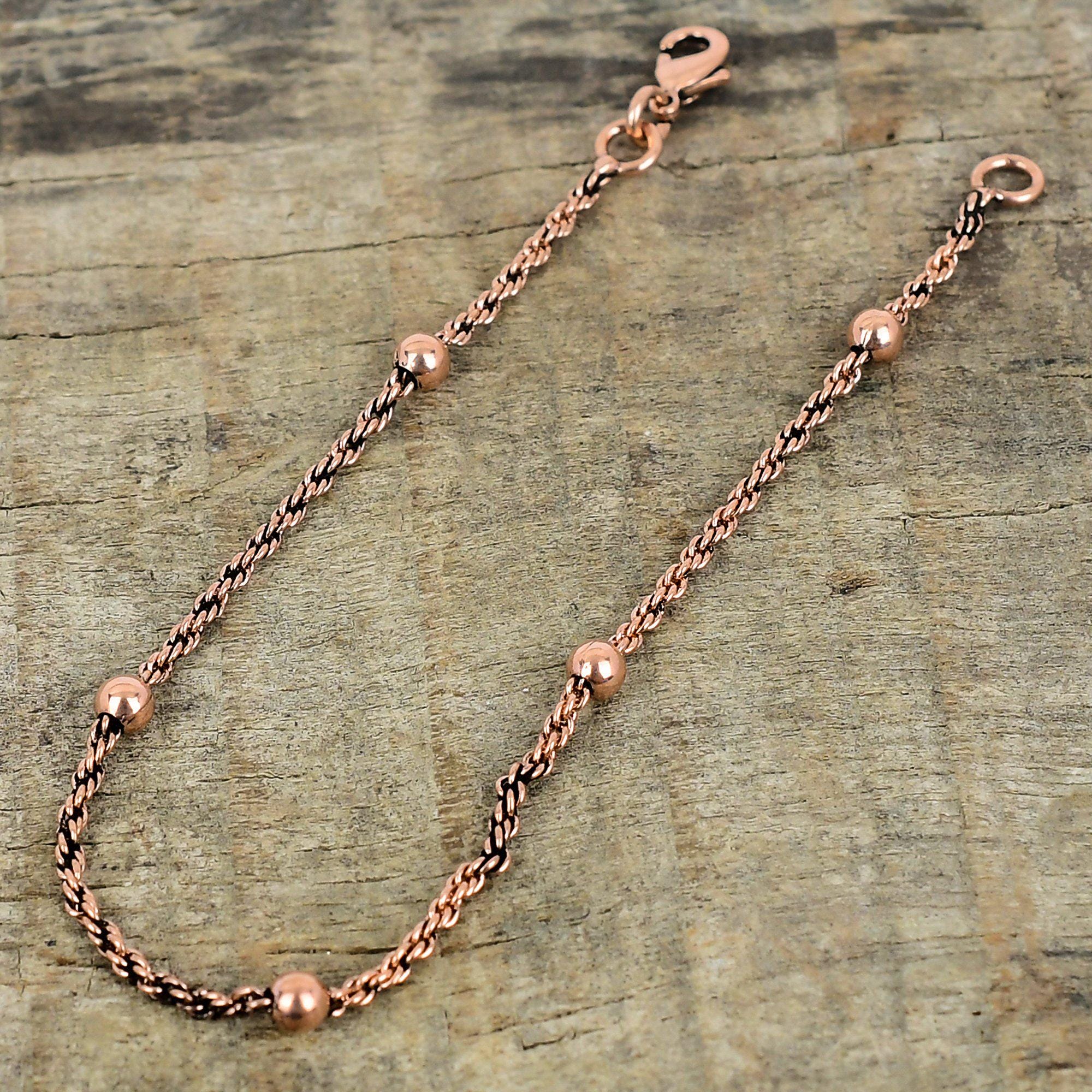 Rope & Ball Copper Chain Bracelet, Top Quality Pure Copper Ball Chain ...