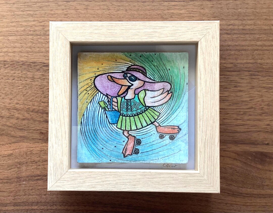 Cubist Duck Drawing With Frame - Etsy