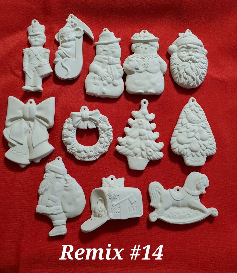 DIY PAINT KIT Christmas Ceramic Ornaments Set of 12 - Etsy
