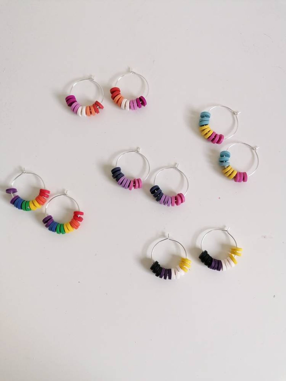 Mini Polymer Clay Rainbow Coloured Beads Pride LGBTQ Hoops - Etsy