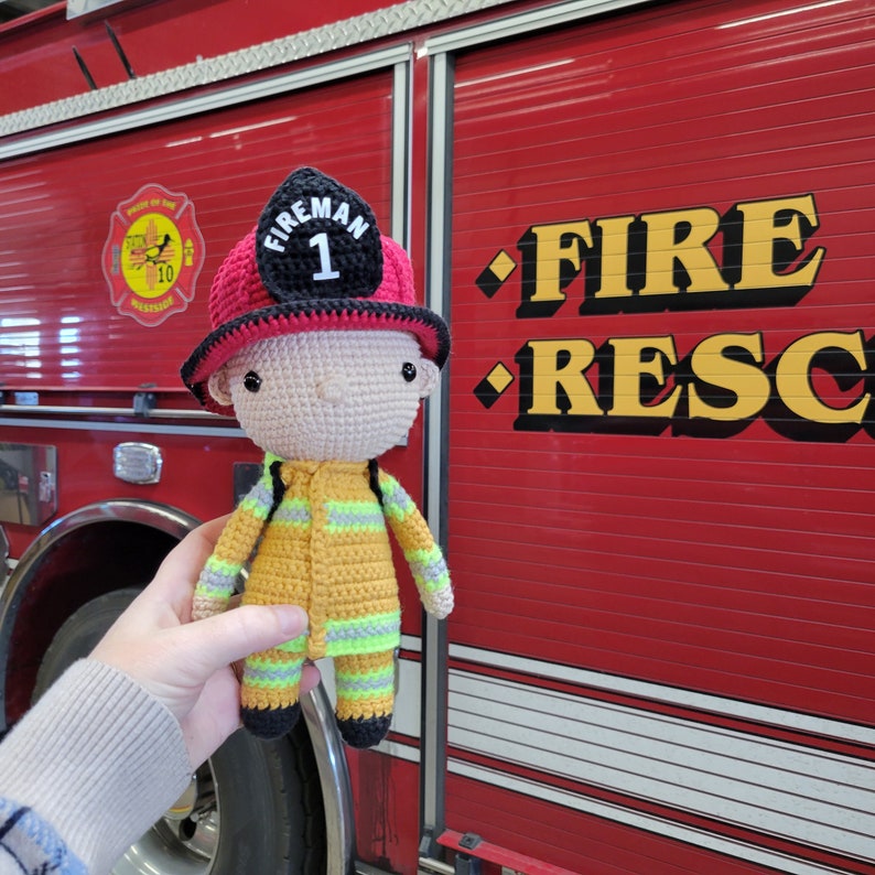 Firefighter Crochet Pattern: Amigurumi Doll (PDF Pattern) - Etsy