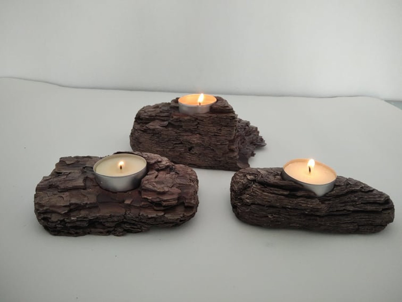Handmade Driftwood Candle Holder Set of 3 Home Reclaimed Wood - Etsy