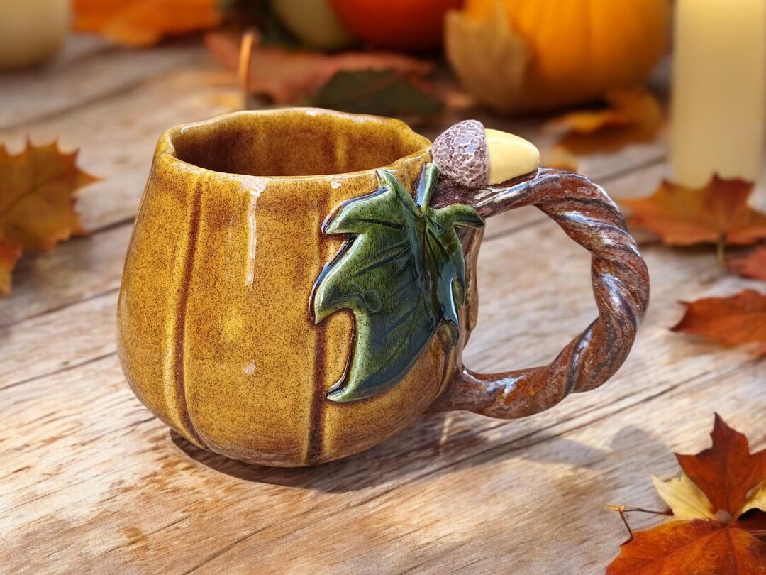 Autumn-themed Mug/ Cozy Fall Mug/oak Tree Mug/pumpkin Mug/acorn Mug ...