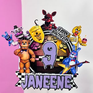 Five Nights at Freddy’s Cake Topper, Fnaf Cake Topper, HALLOWEEN CAKE ...