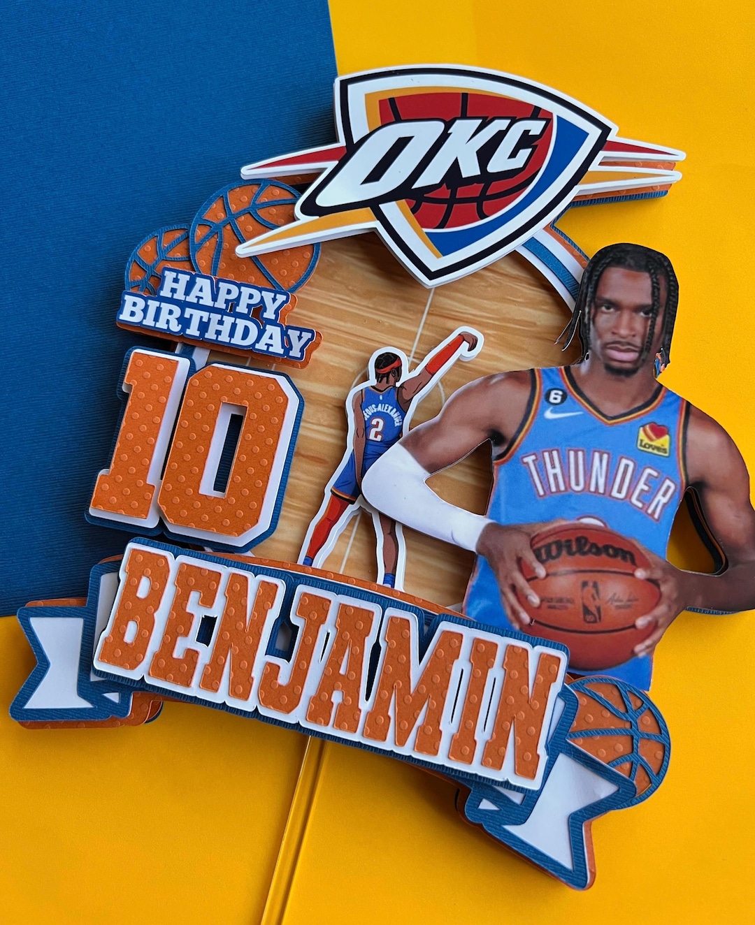 Okc Thunder Cake Topper, Basketball Cake Topper, NBA Cake Topper ...