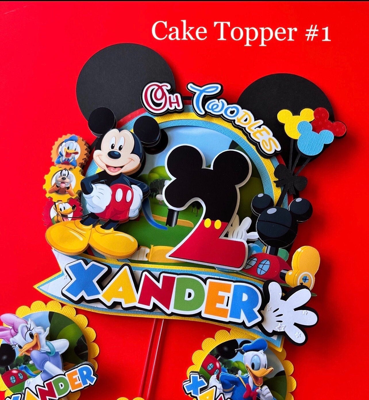 Mickey Mouse Club House Cake Topper, Cake Topper Club House, Mickey ...
