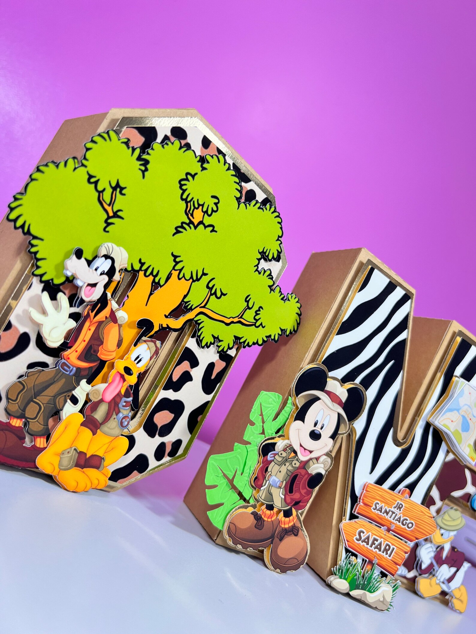 Safari 3D Letters , Inspired Mickey Mouse Safari 3D Letters, Inspired ...