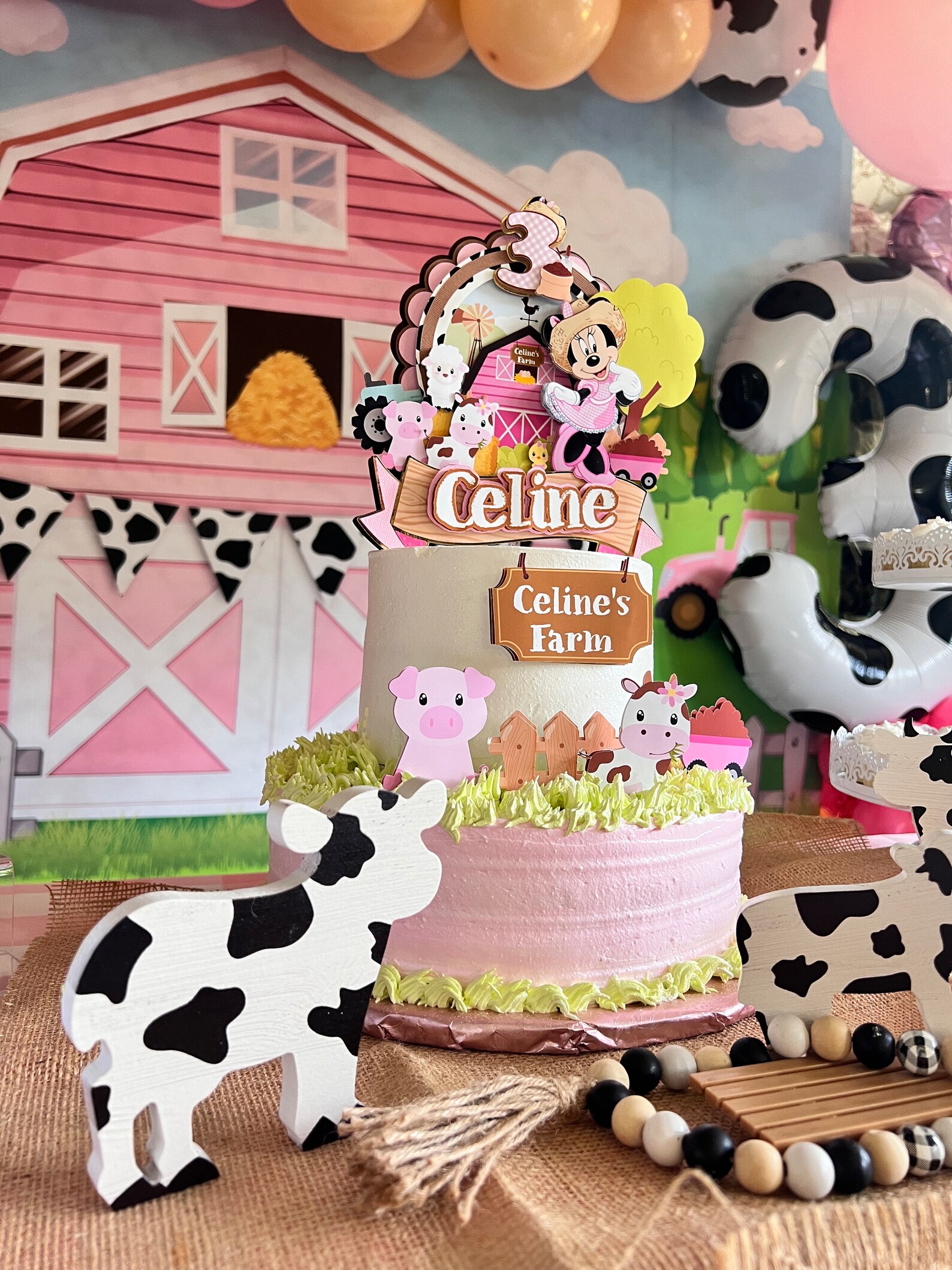 Minnie Mouse Farm Cake Topper, , Mickey Mouse Farm, Minnie Mouse Cake ...