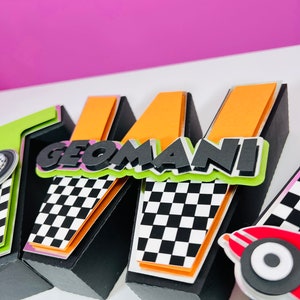 Race 3D Letters, Car 3D Letters. Vintage Race 3D Letters, Race Party ...