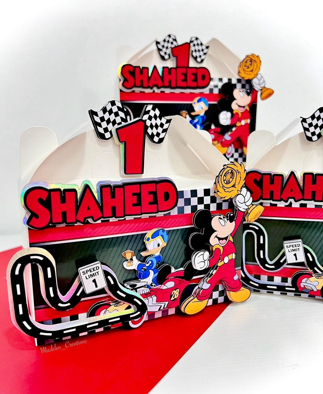 Mickey Mouse and the Roadster Racers Cake Favor Boxes, Cake Topper ...