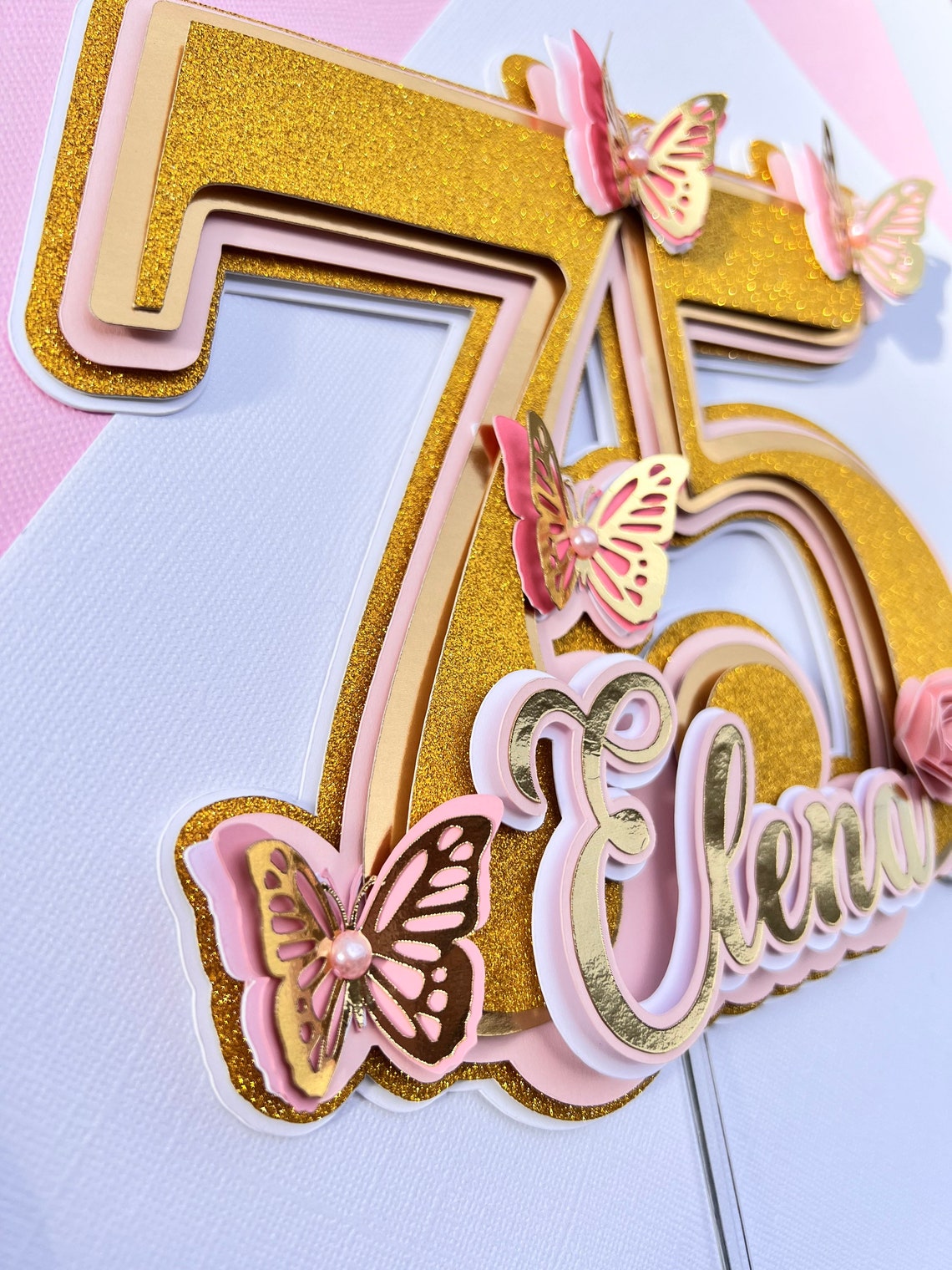 Number Cake Topper Butterflies Cake Topper Adults Cake - Etsy
