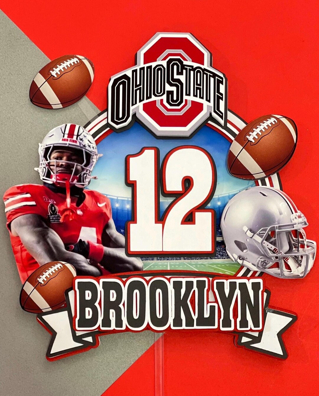 Ohio State Cake Topper, Jeremiah Smith Cake Topper, Football Cake ...