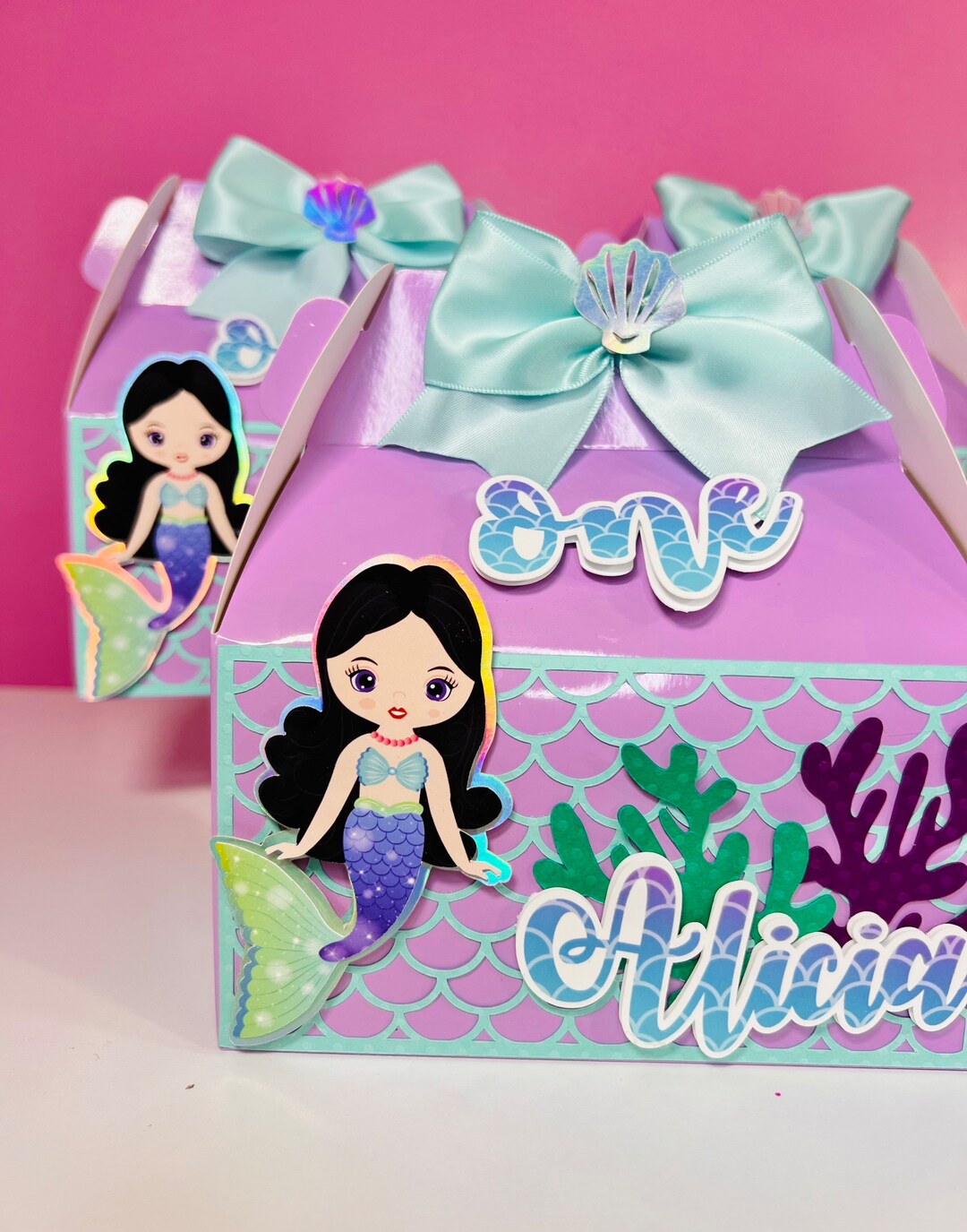 Mermaid Favor Boxes, Mermaid Treat Boxes, Mermaid Party, Under the Sea ...